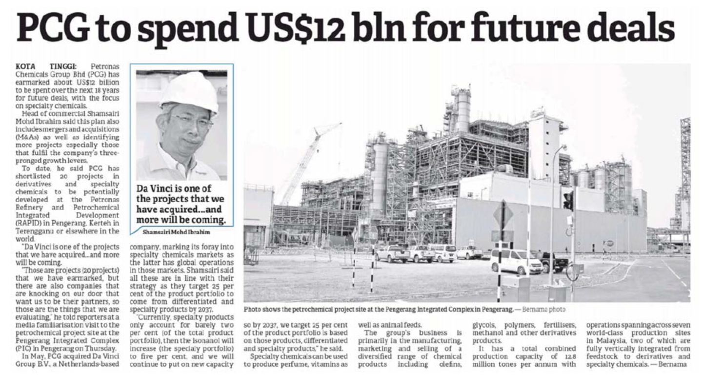 PCG to Spend US$12 bln for Future Deals | PETRONAS Pengerang Integrated ...