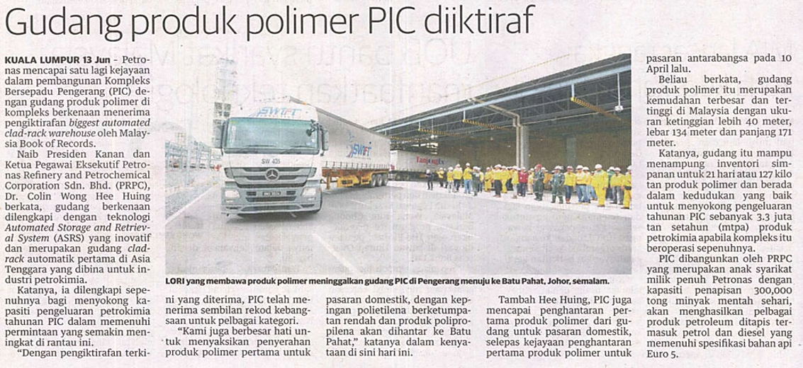 PIC's Polymer Product Warehouse Enters Malaysia Book of Records ...