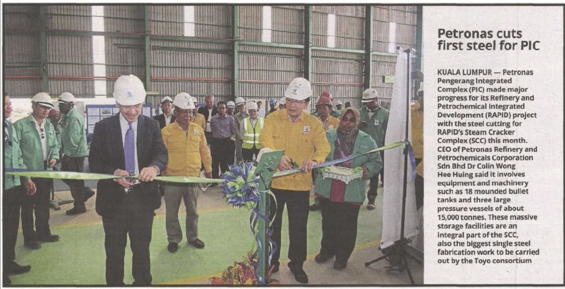 RAPID project gets cracking | PETRONAS Pengerang Integrated Complex (PIC)