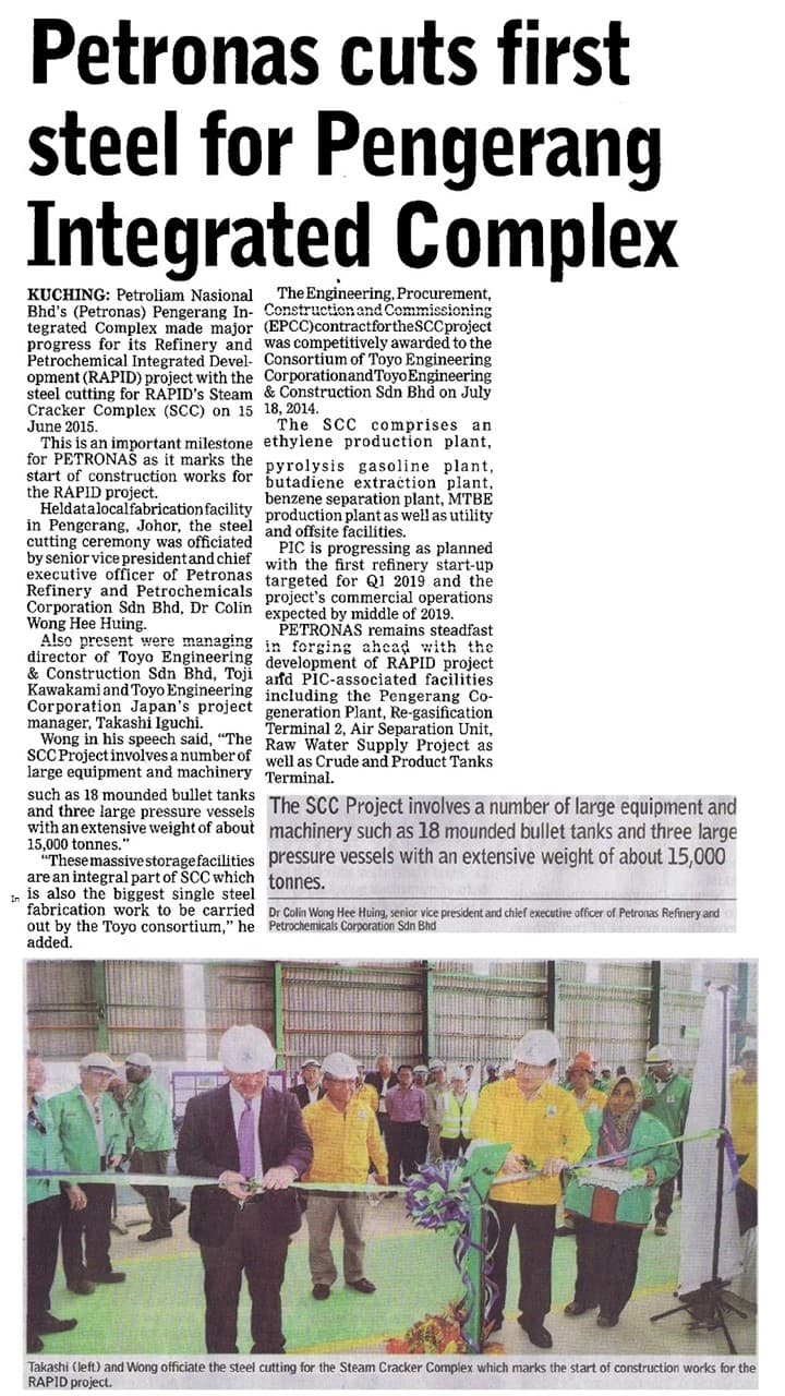 RAPID project gets cracking | PETRONAS Pengerang Integrated Complex (PIC)