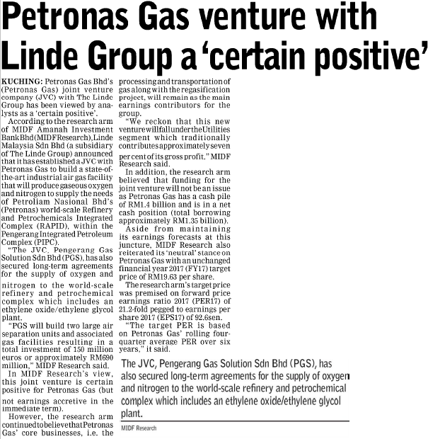 PETGAS Coorperates with Linde | PETRONAS Pengerang Integrated Complex (PIC)