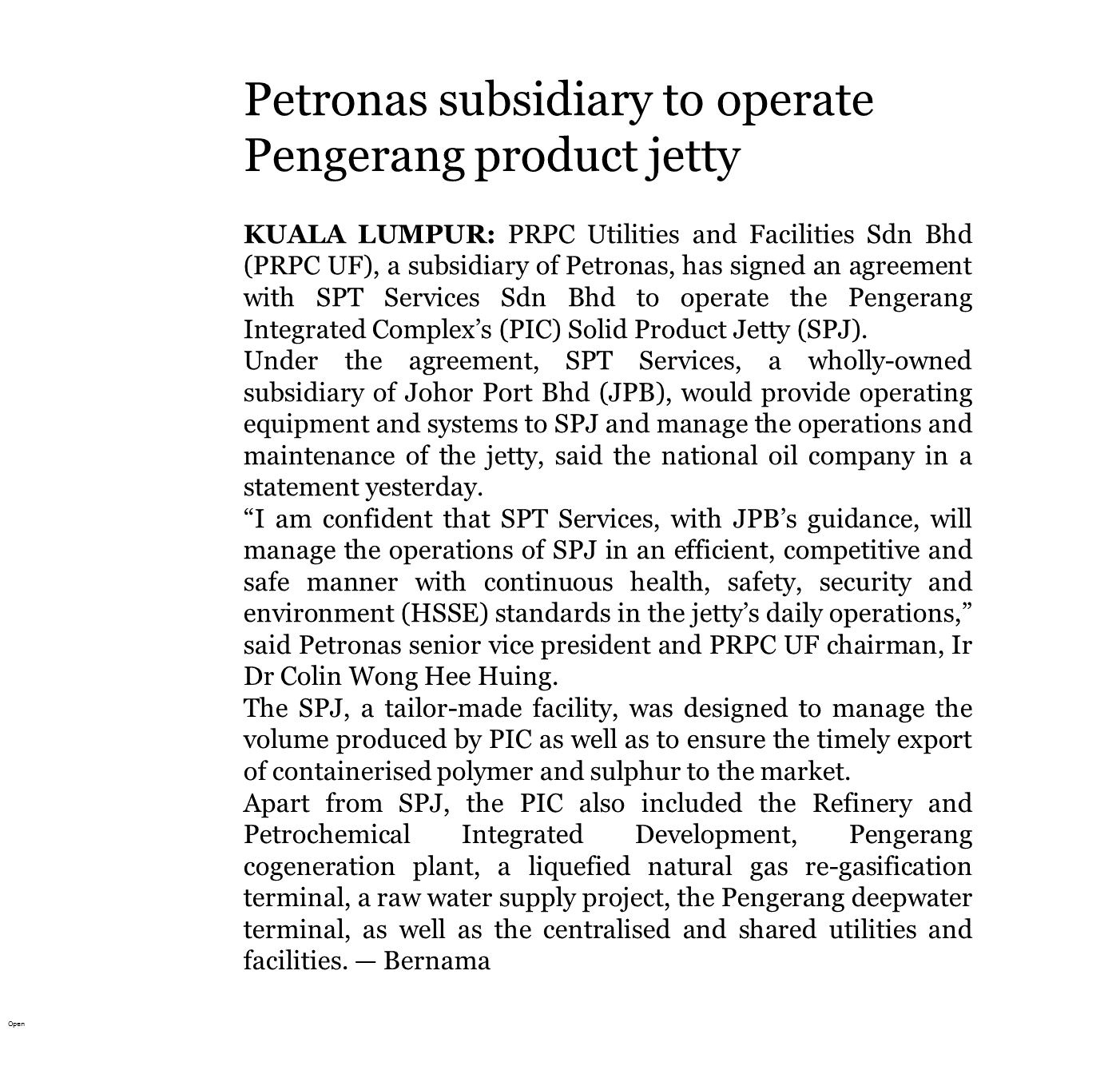 PETRONAS Subsidiary to Operate Pengerang Product Jetty | PETRONAS ...