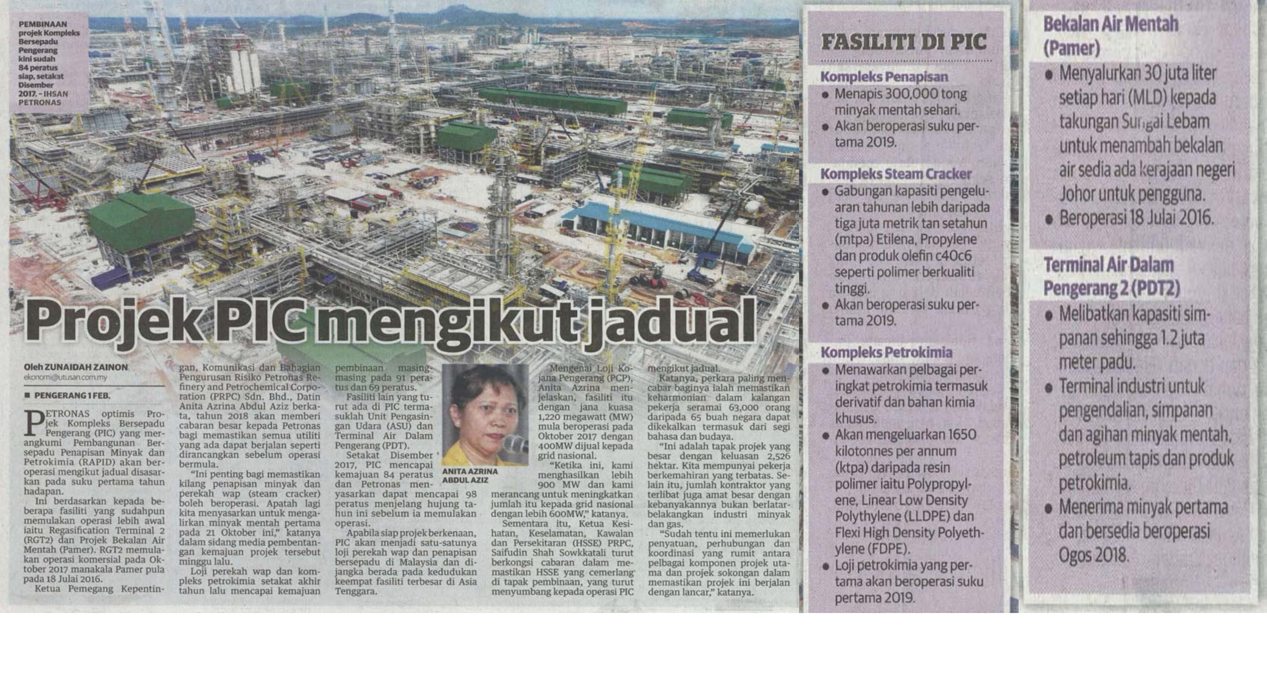 Projek PIC Mengikut Jadual | PETRONAS Pengerang Integrated Complex (PIC)