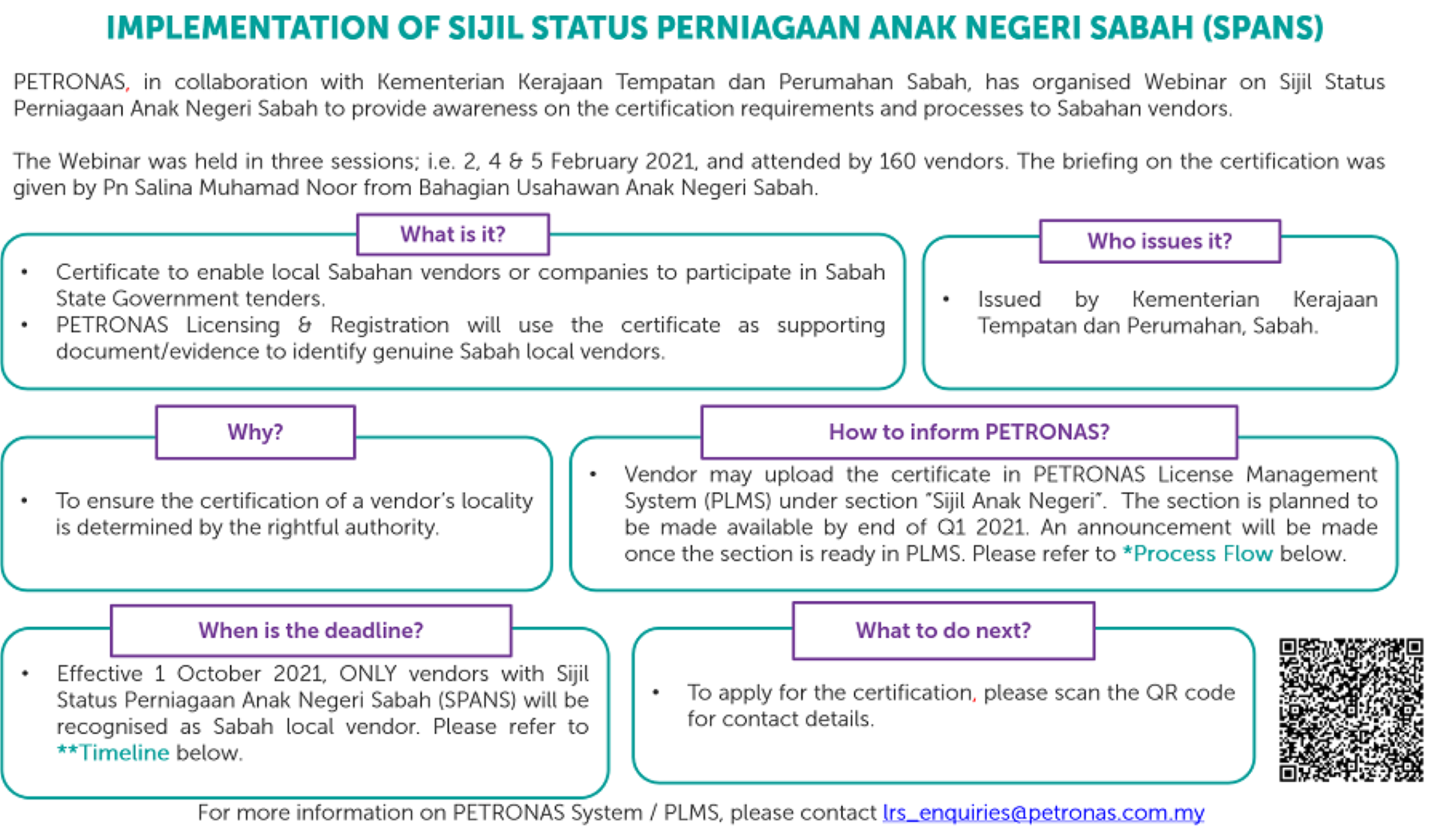 Implementation of Sijil Status Perniagaan Anak Negeri Sabah (SPANS ...